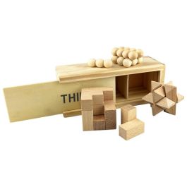 Custom Printed Promotional 3 in 1 Wooden Brain Teaser - Custom Gear